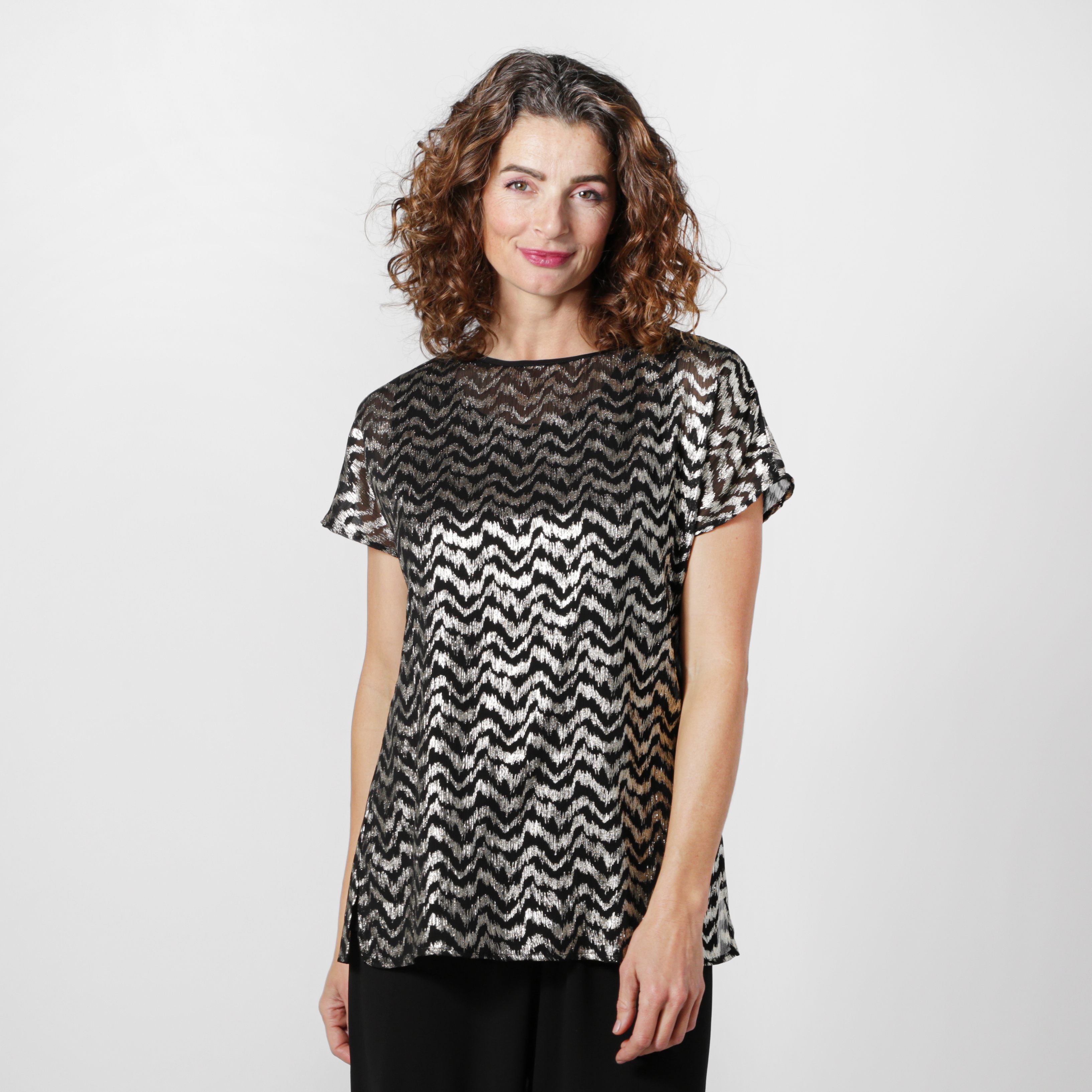 Mr. Max Dolman Style Short Sleeve Lined Metalica Top - TSC.ca