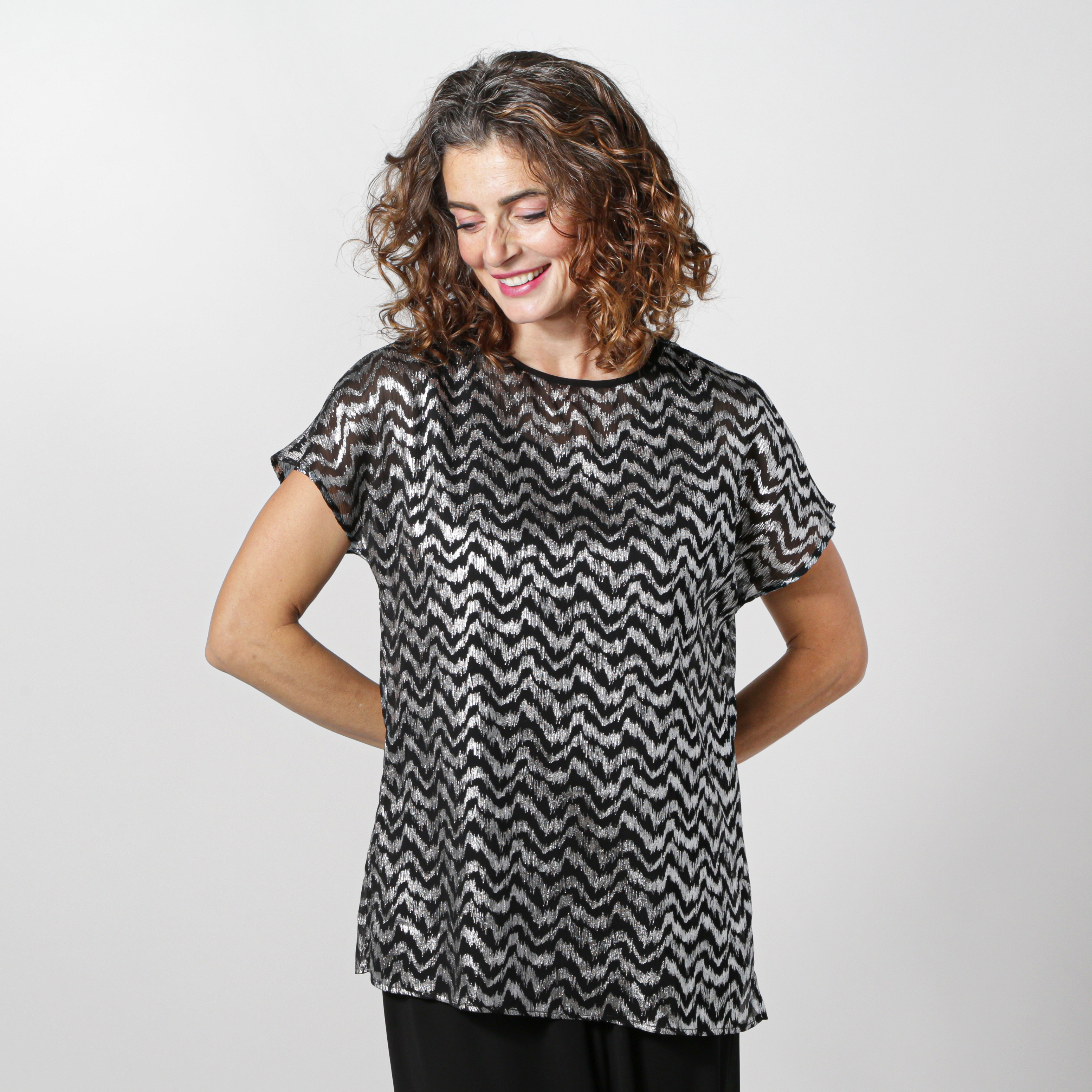 Mr. Max Dolman Style Short Sleeve Lined Metalica Top - TSC.ca