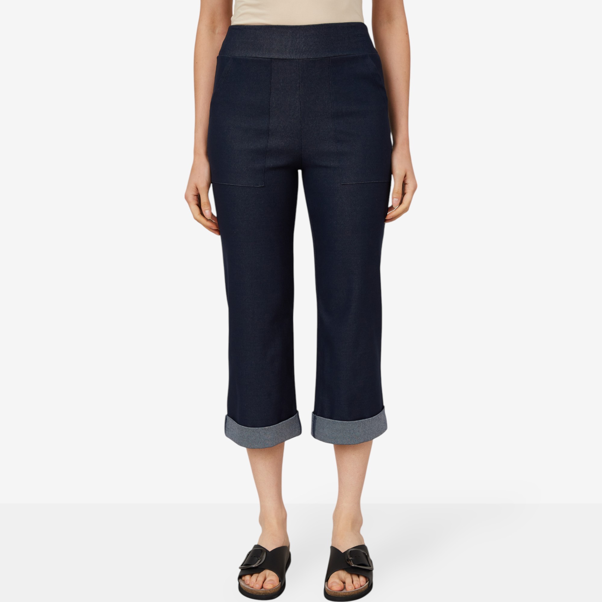 Kim & Co. Deluxe Denim Knit Starlet Cuffed Cropped Pant - TSC.ca