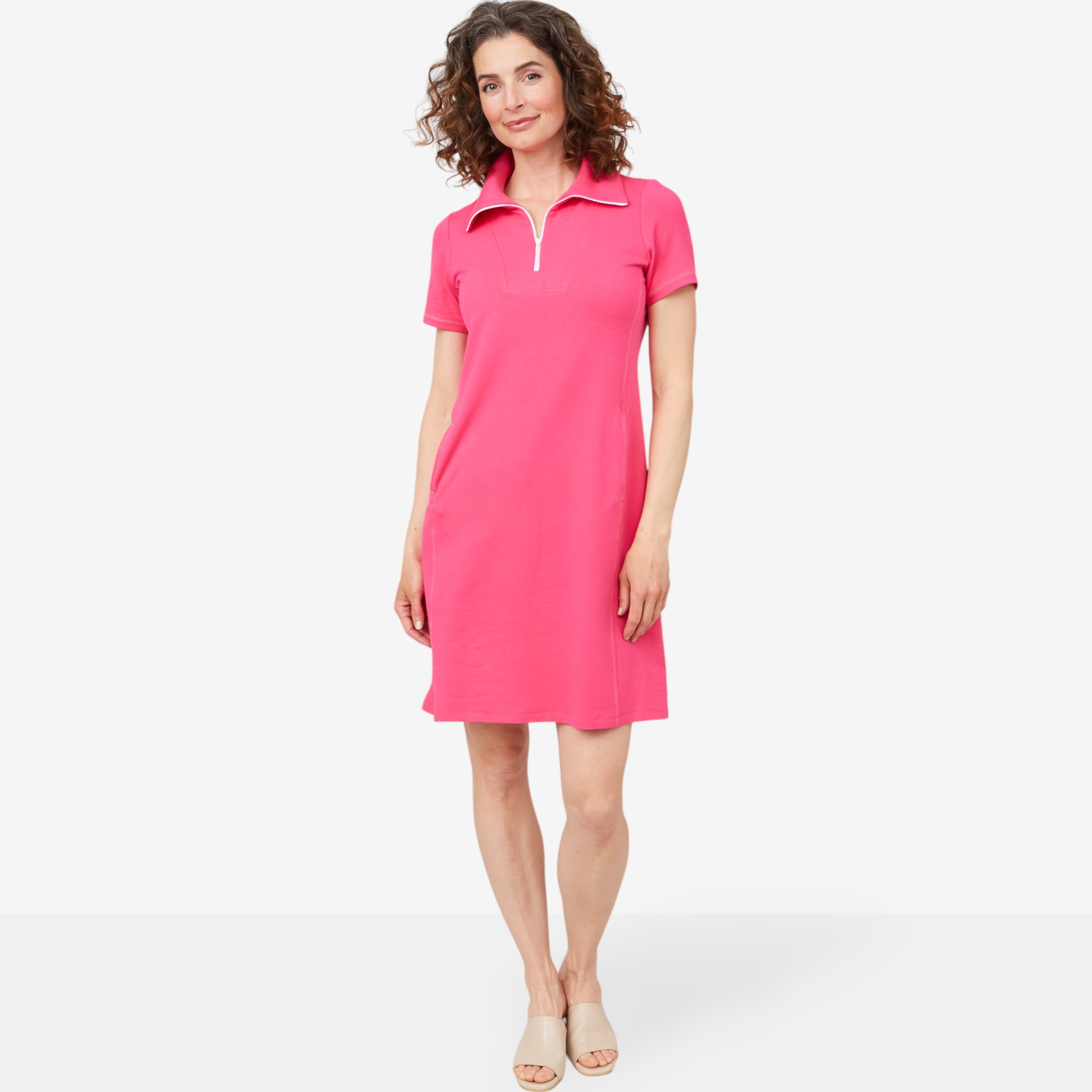 Mr. Max Cotton Bamboo Quarter Zip Polo Dress - TSC.ca