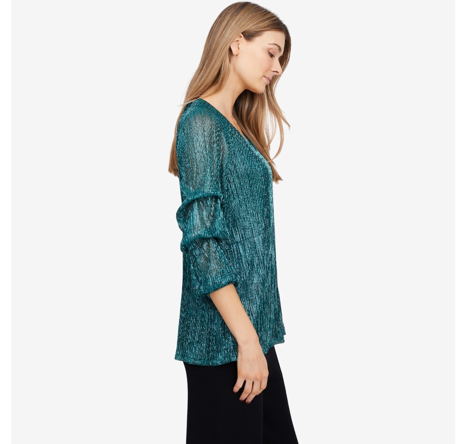 Nina Leonard Moonlight Lurex Knit Top - TSC.ca