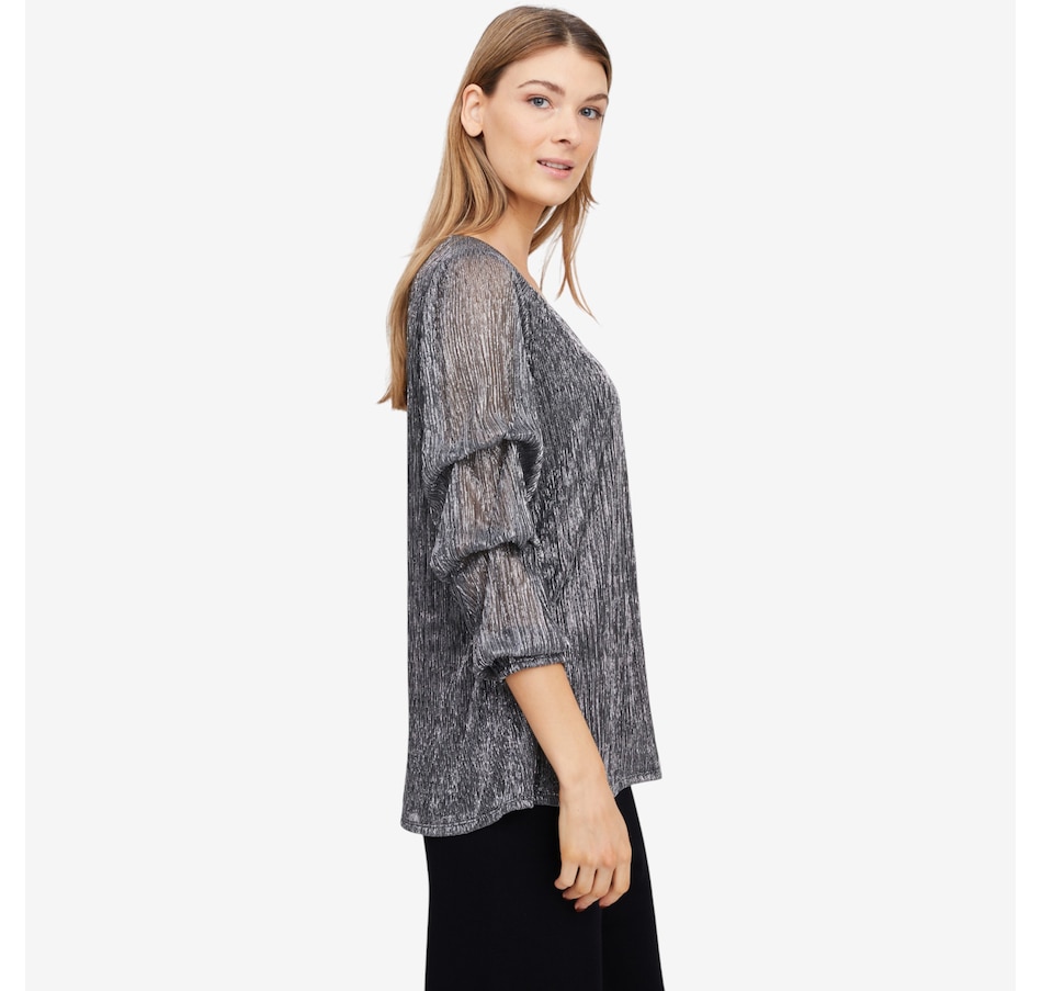 Nina Leonard Moonlight Lurex Knit Top - TSC.ca