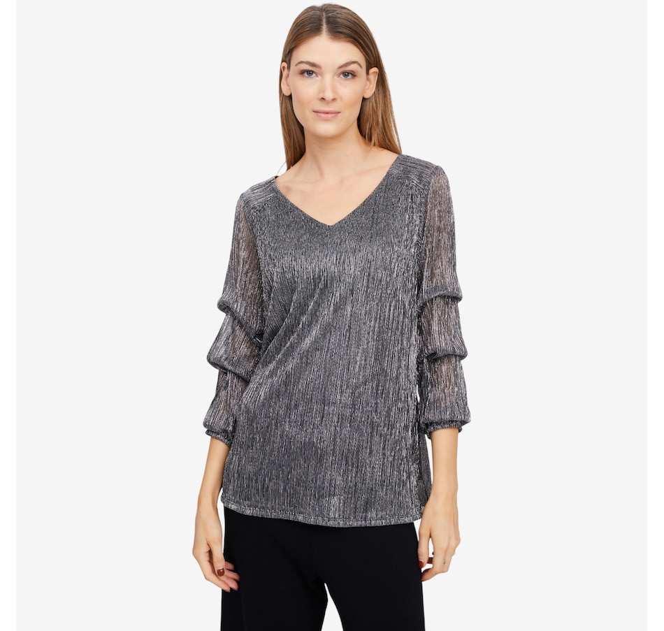 Nina Leonard Moonlight Lurex Knit Top - TSC.ca