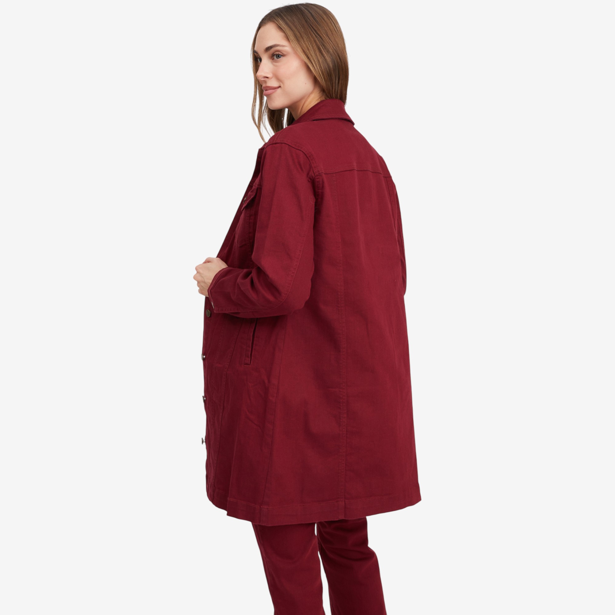 Diane Gilman New Classic Stretch Longline Denim Car Coat - TSC.ca