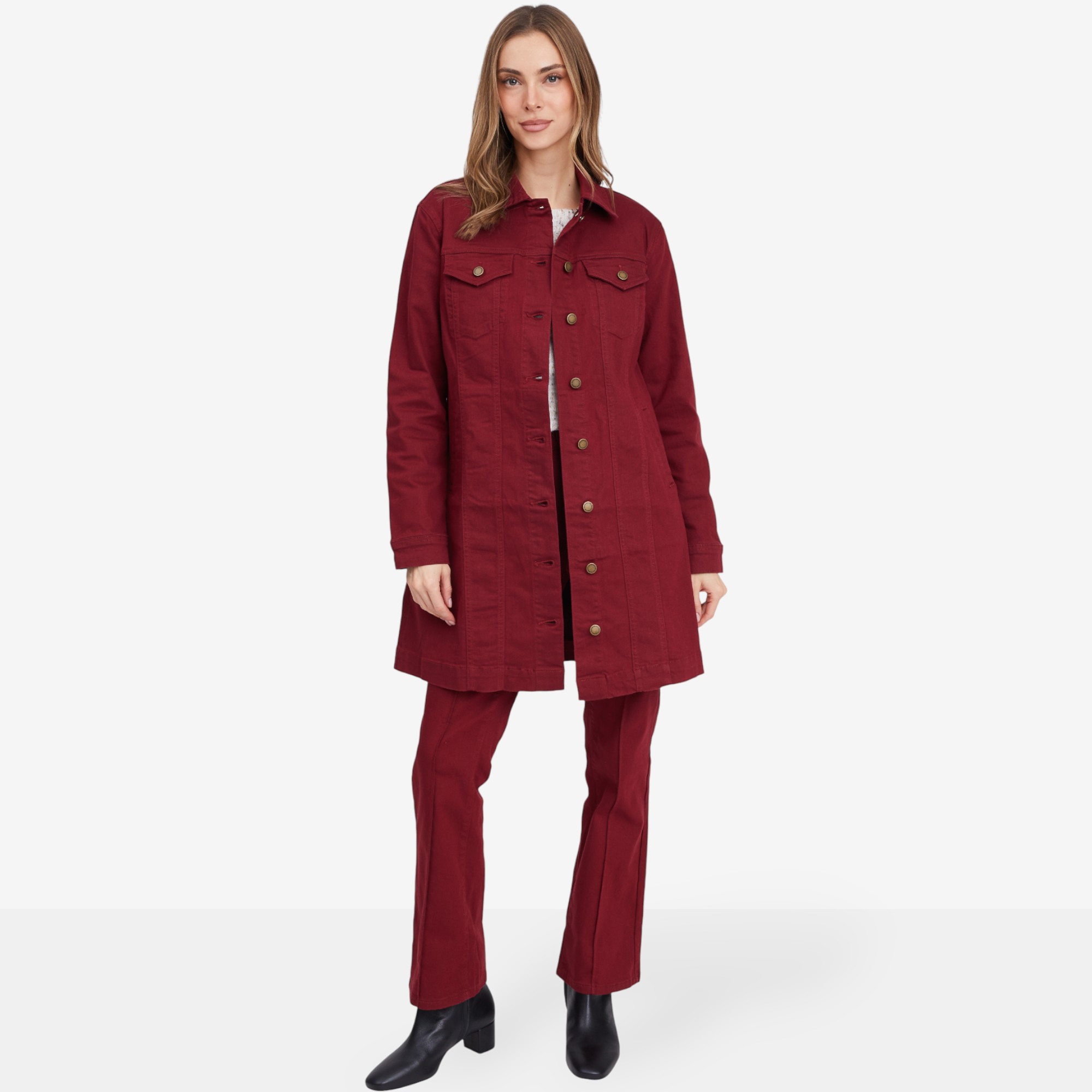 Diane Gilman New Classic Stretch Longline Denim Car Coat - TSC.ca