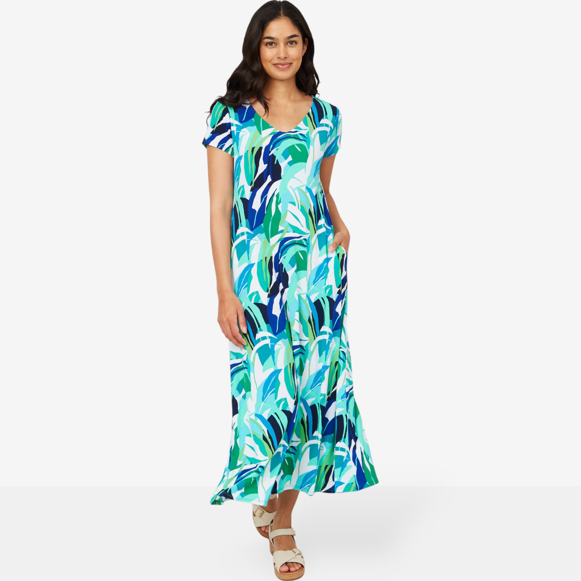 Mr. Max Brazil Knit Cap Sleeve Maxi Dress with Pockets - TSC.ca