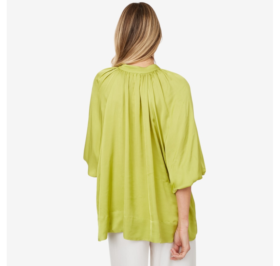 Aggel Knitwear Satin Blouse with Knitted Details - TSC.ca