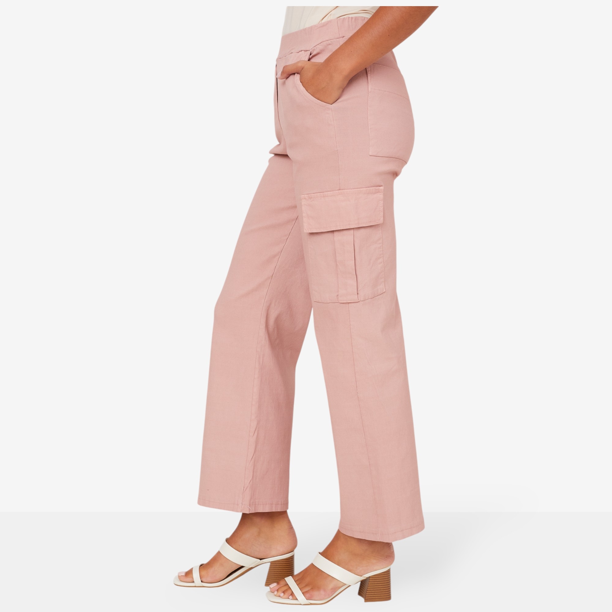 M Made In Italy Straight Leg Pull On Cargo Pant with Patch Pockets - TSC.ca