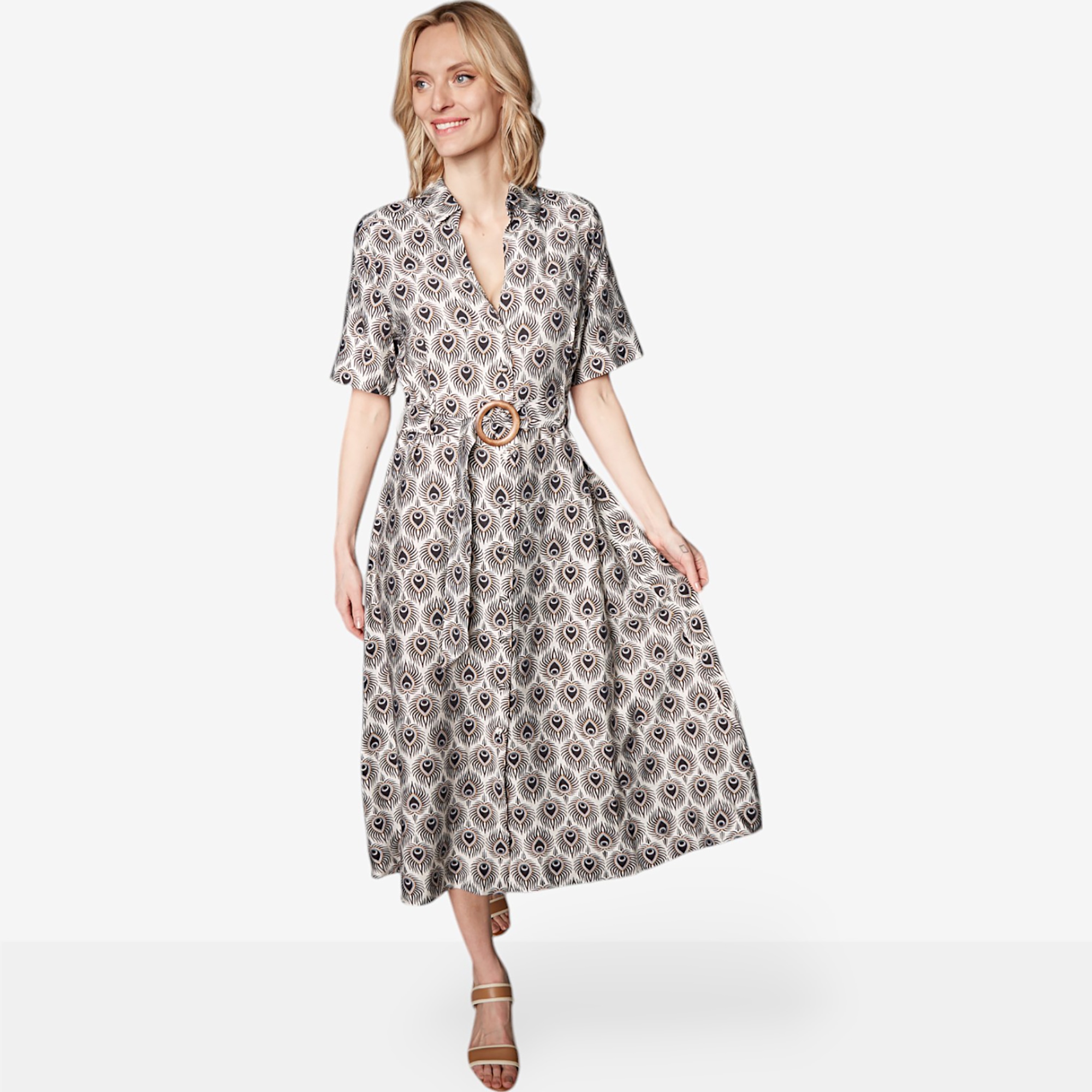 Modern Identity Collared Button Front Dress - TSC.ca