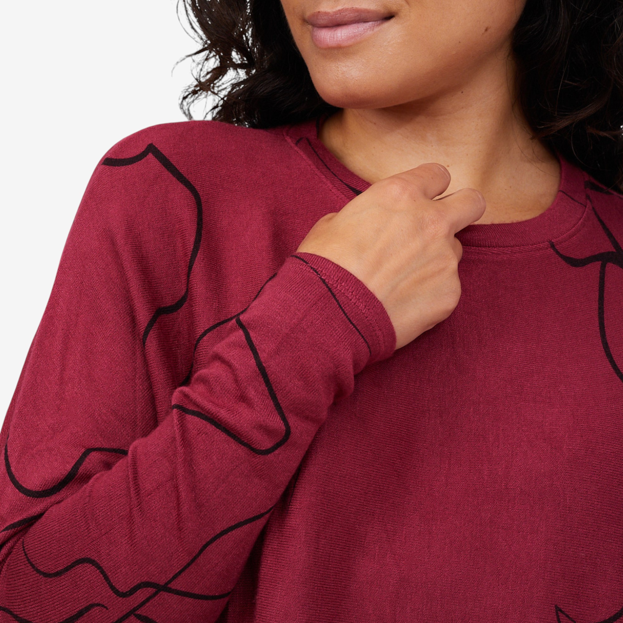 M Made In Italy Long Sleeve Oversized Top with Drop Shoulder - TSC.ca