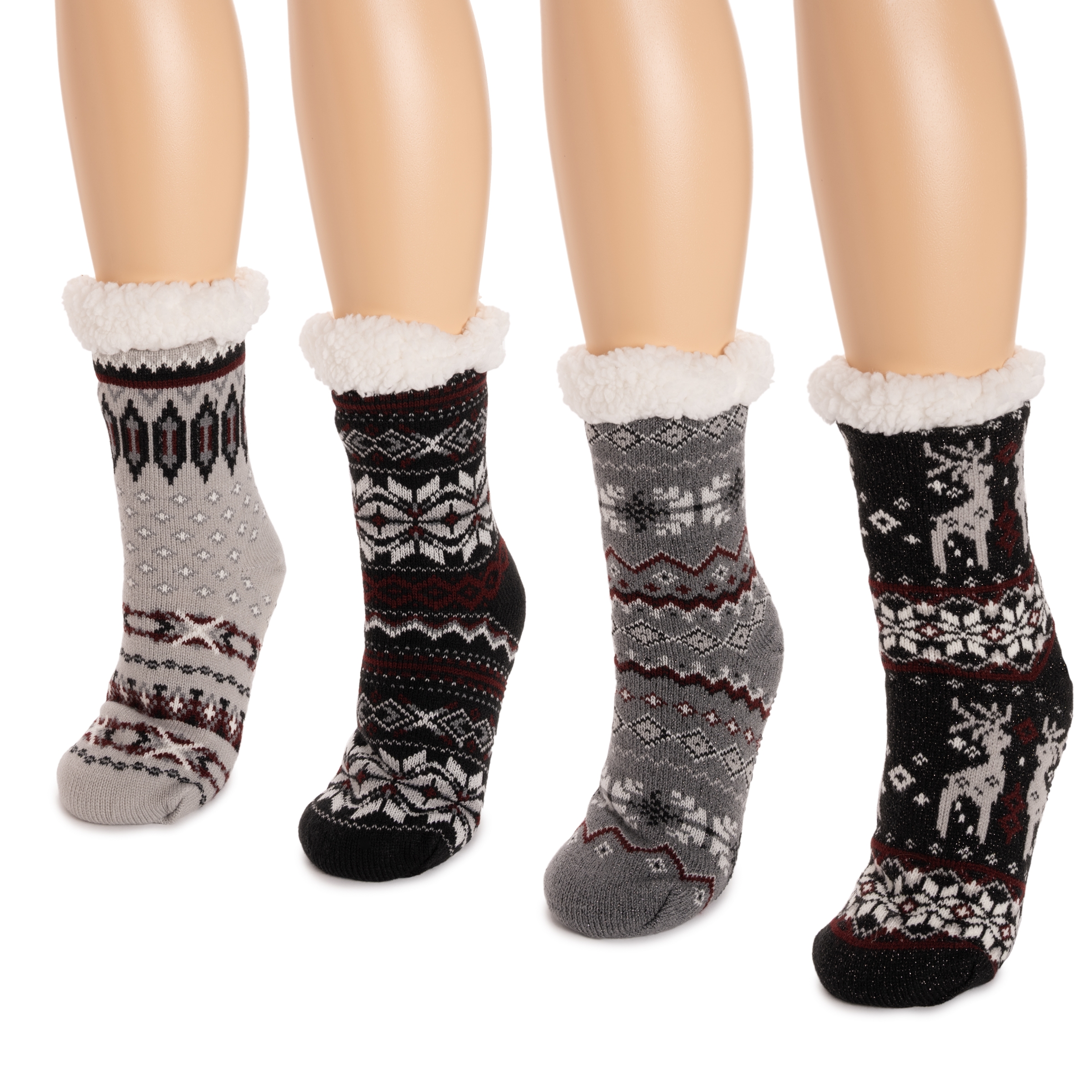 Muk Luks Women's Shea Butter Infused Cabin Socks (set of 4) - TSC.ca