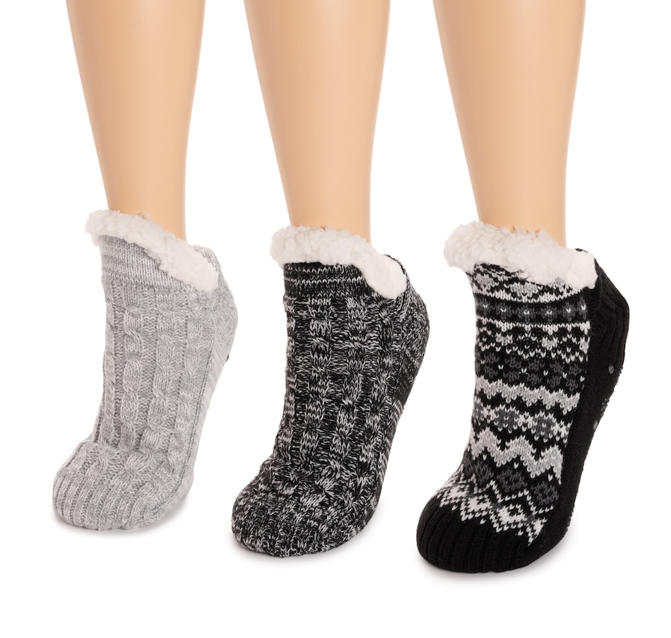 Muk Luks Women's Aloe Infused Shortie Cabin Socks (set of 3) - TSC.ca
