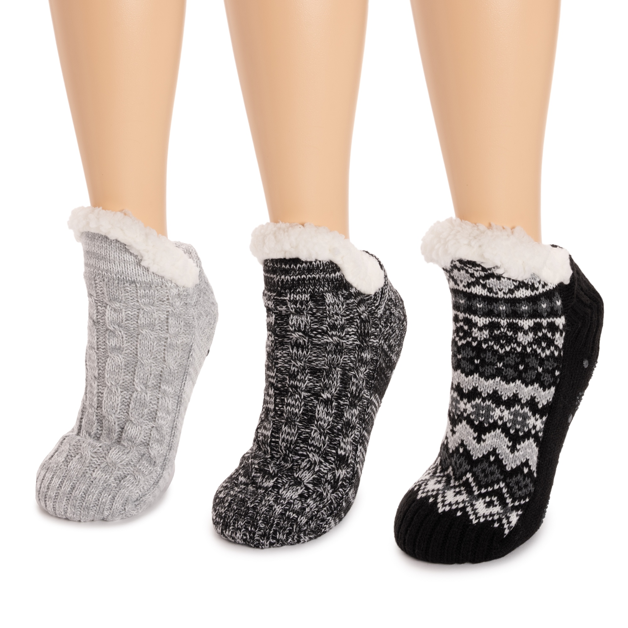 Muk Luks Women's Aloe Infused Shortie Cabin Socks (set of 3) - TSC.ca