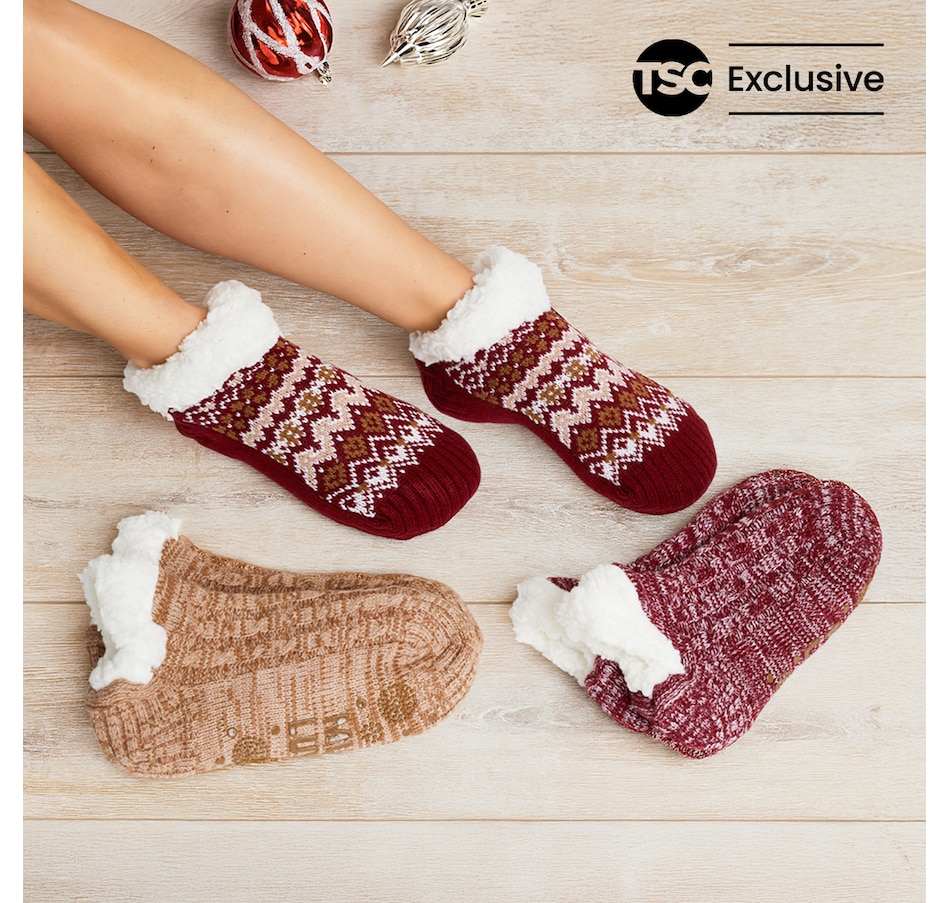 Muk Luks Women's Aloe Infused Shortie Cabin Socks (set of 3) - TSC.ca