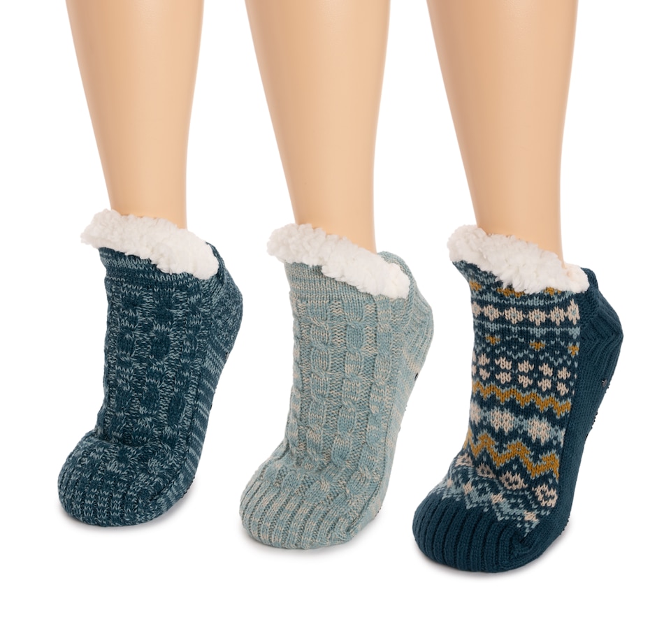 Muk Luks Women's Aloe Infused Shortie Cabin Socks (set of 3) - TSC.ca