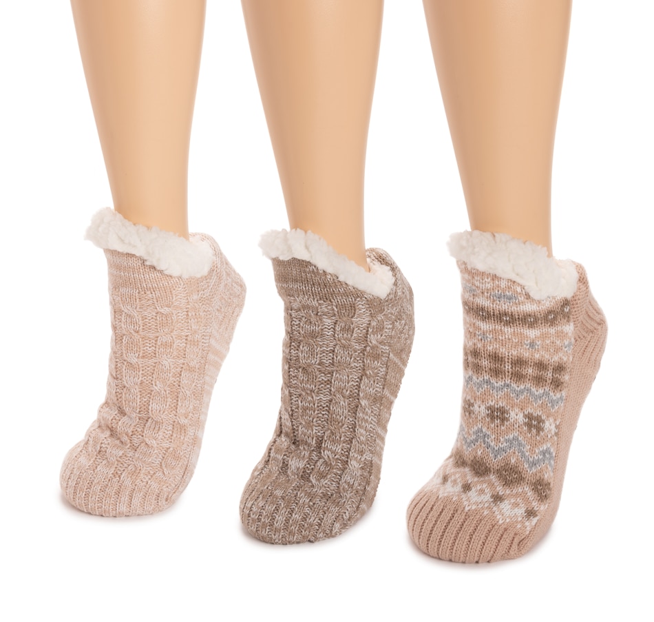 Muk Luks Women's Aloe Infused Shortie Cabin Socks (set of 3) - TSC.ca
