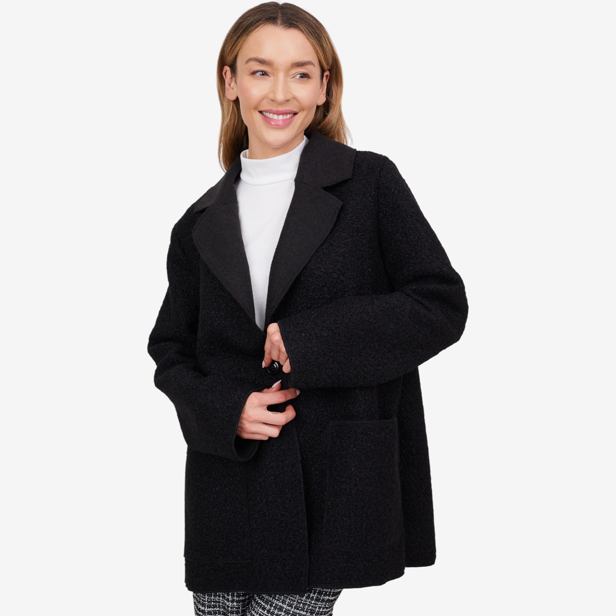 Kim & Co. Poodle Cloth Light Coat with Pockets - TSC.ca