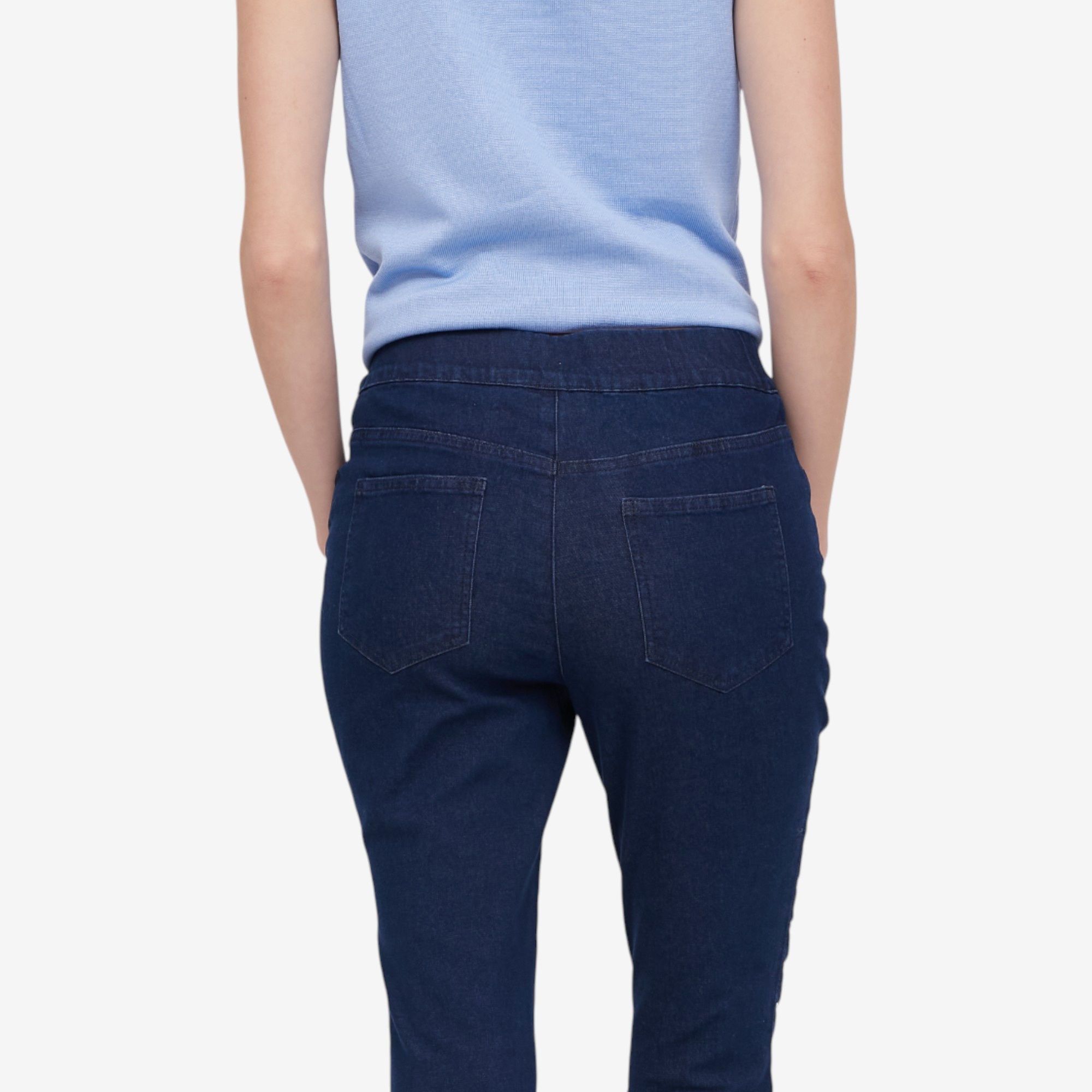 Nina Leonard Stretch Denim Pant with Stud Detailing - TSC.ca