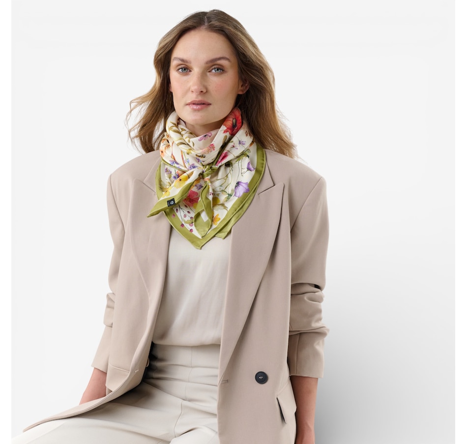 V. Fraas Cottage Floral Silk Square Scarf - TSC.ca