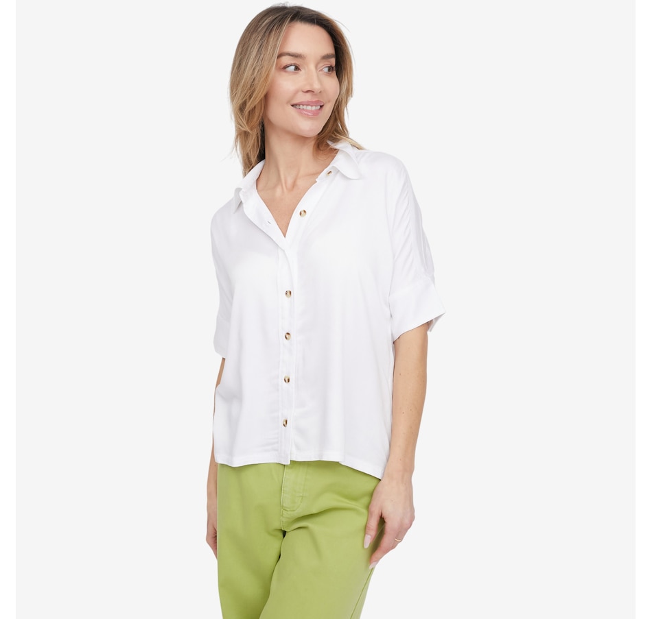 claudia ev Elbow Sleeve Button Front Blouse - TSC.ca