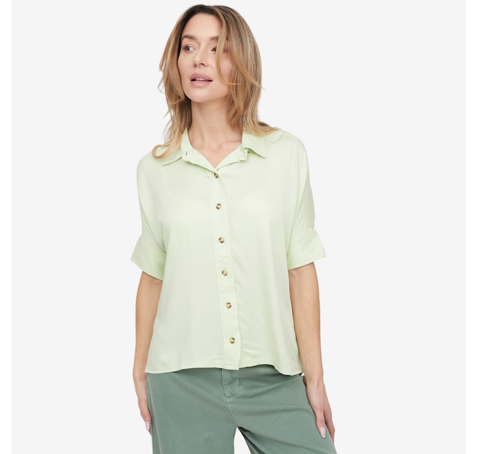 claudia ev Elbow Sleeve Button Front Blouse - TSC.ca