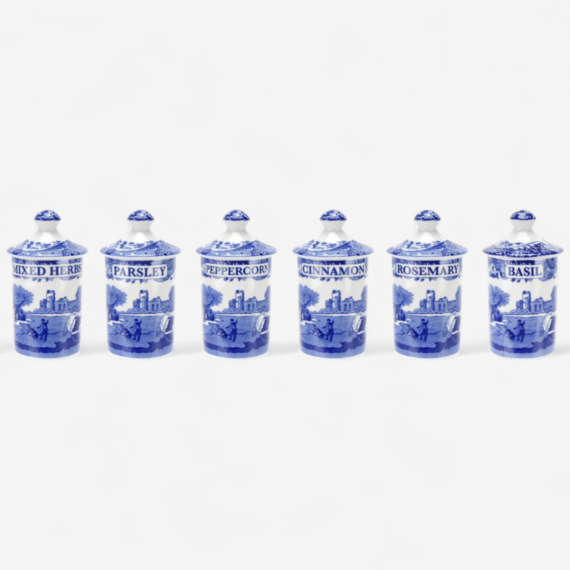 Portmeirion Spode Blue Italian Spice Jars - Set of 6 - TSC.ca