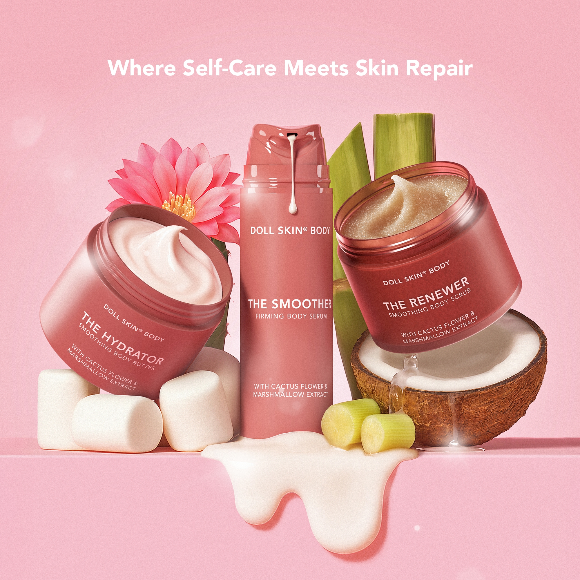 Doll 10 Skin Body Smooth, Firm and Glow Trio with Cosmetic Bag - TSC.ca
