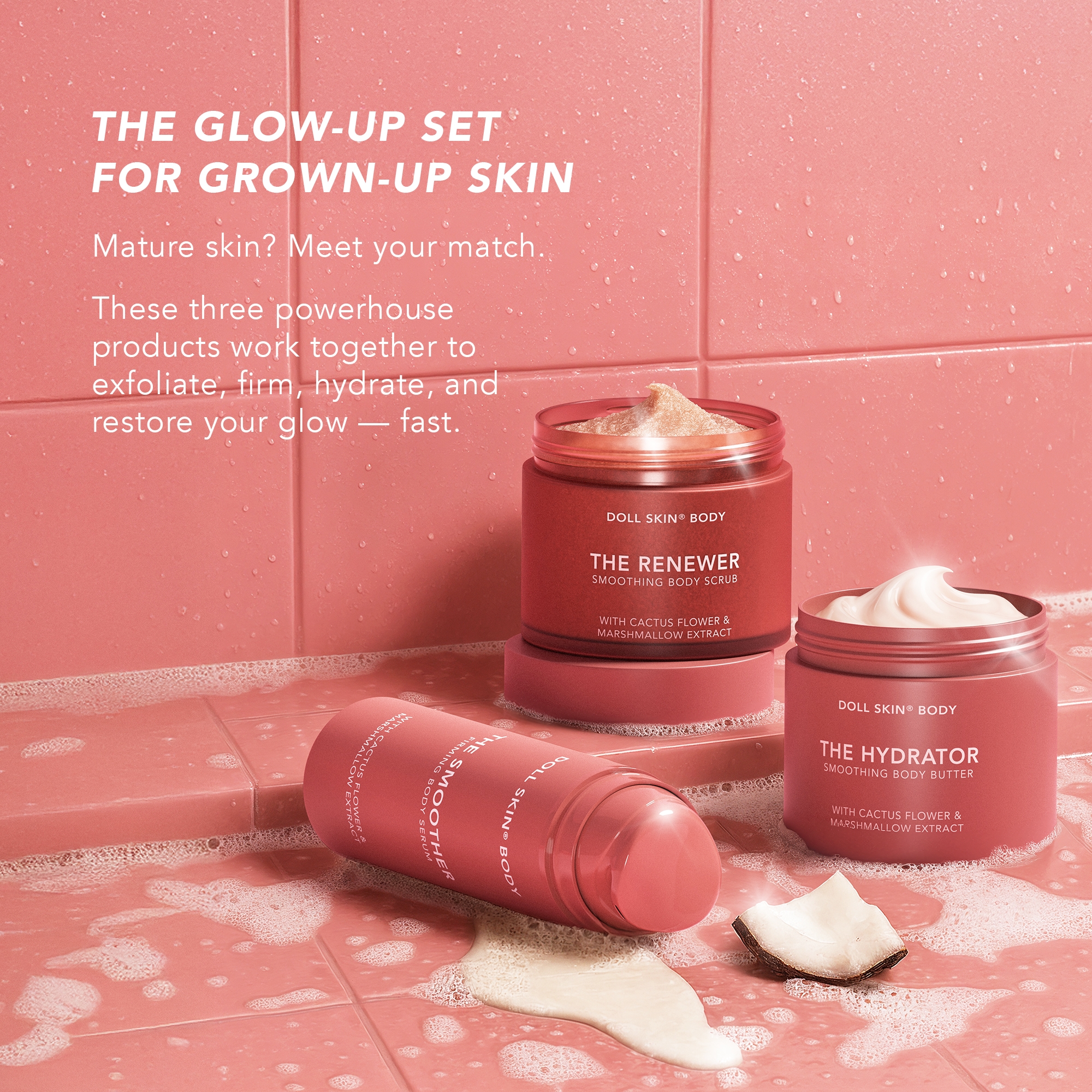 Doll 10 Skin Body Smooth, Firm and Glow Trio with Cosmetic Bag - TSC.ca