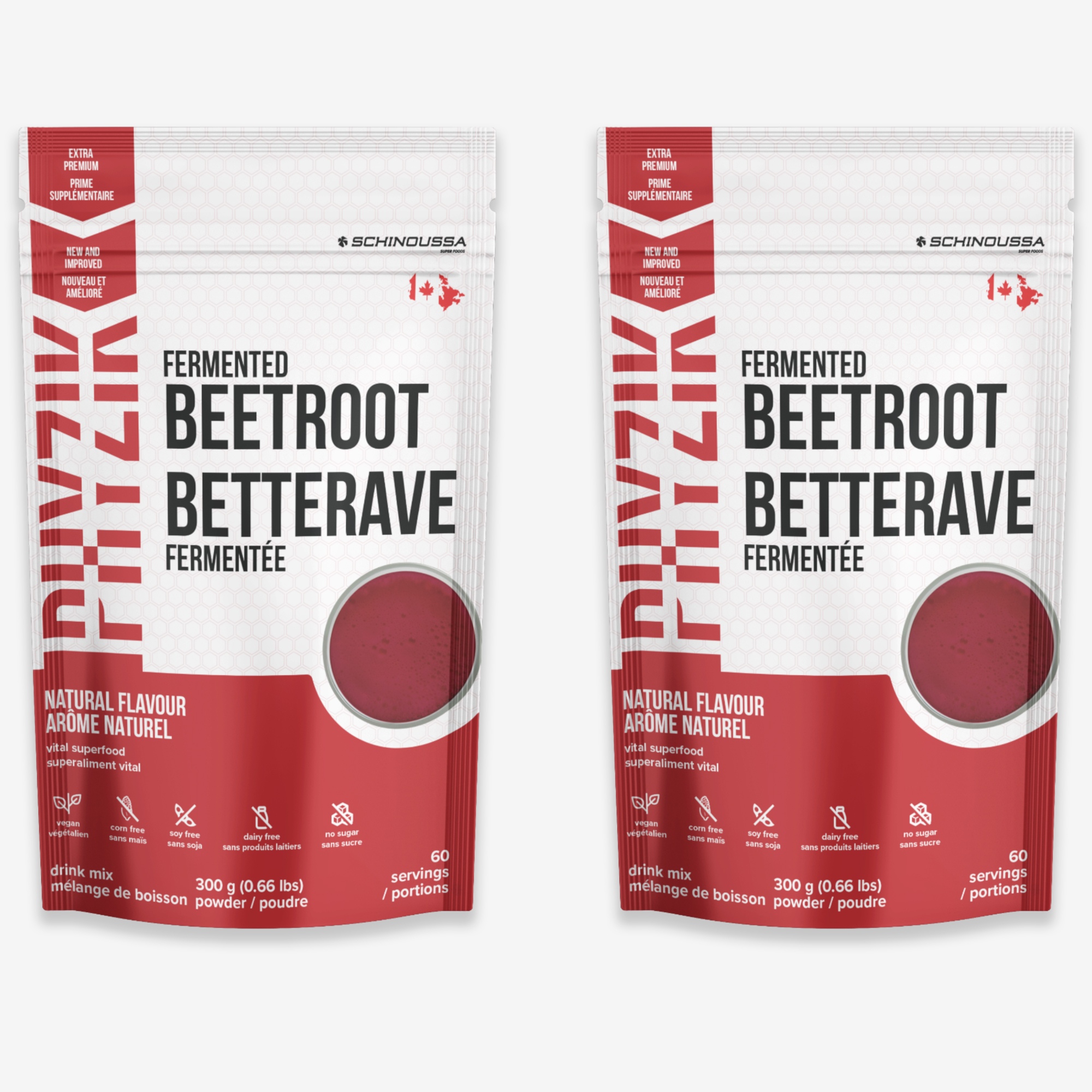 60-Day Auto-Delivery Schinoussa Fermented Red Beet Root Powder Duo - TSC.ca