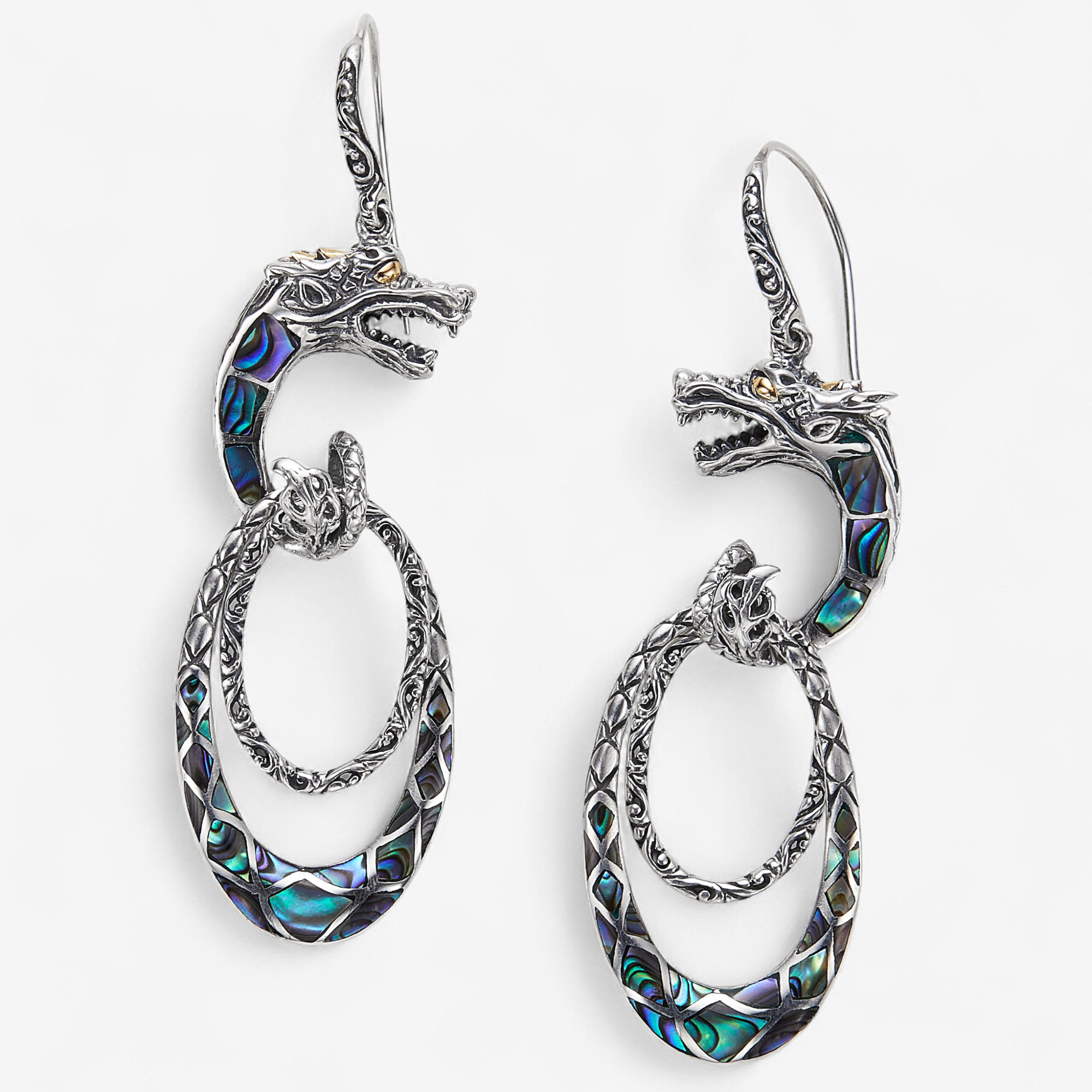 Samuel B Collection Sterling Silver/18K Dragon Abalone Earrings - TSC.ca