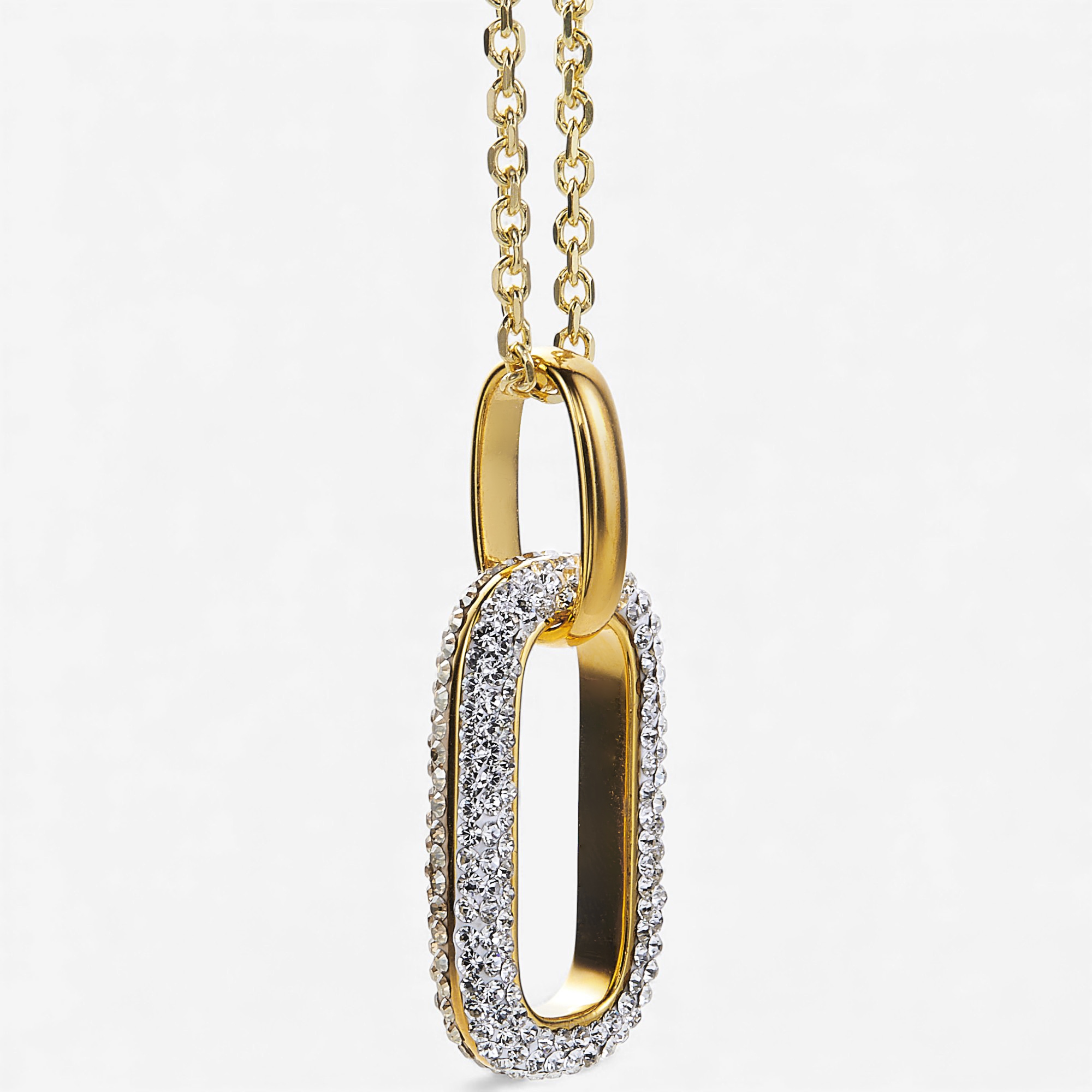 Hillberg & Berk Sterling Silver Reversible Sparkle Link Necklace with ...