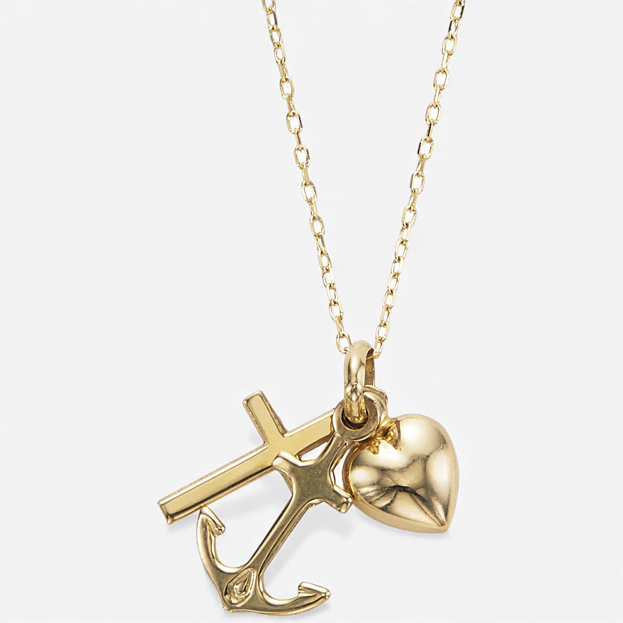 Stefano Oro 14K Yellow Gold Triple Charm Necklace - TSC.ca