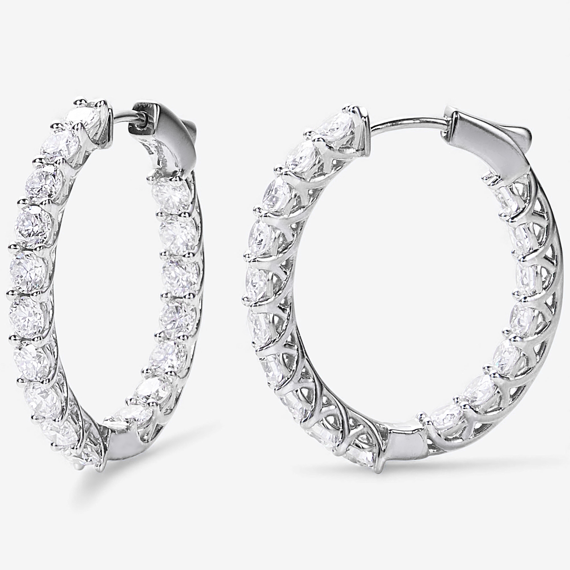 EVERA Diamonds Sterling Silver Diamond Hoop Earrings - TSC.ca