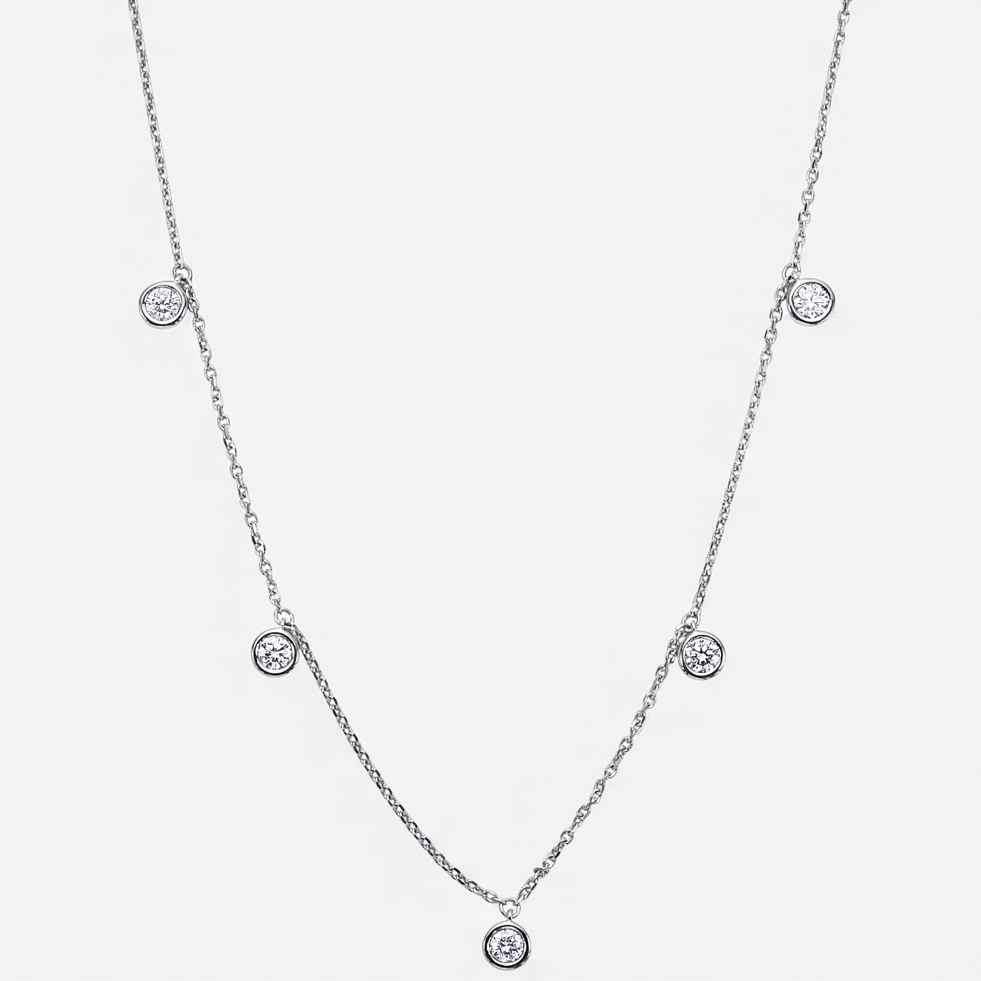 EVERA Diamonds Sterling Silver Diamond Station Necklace - TSC.ca