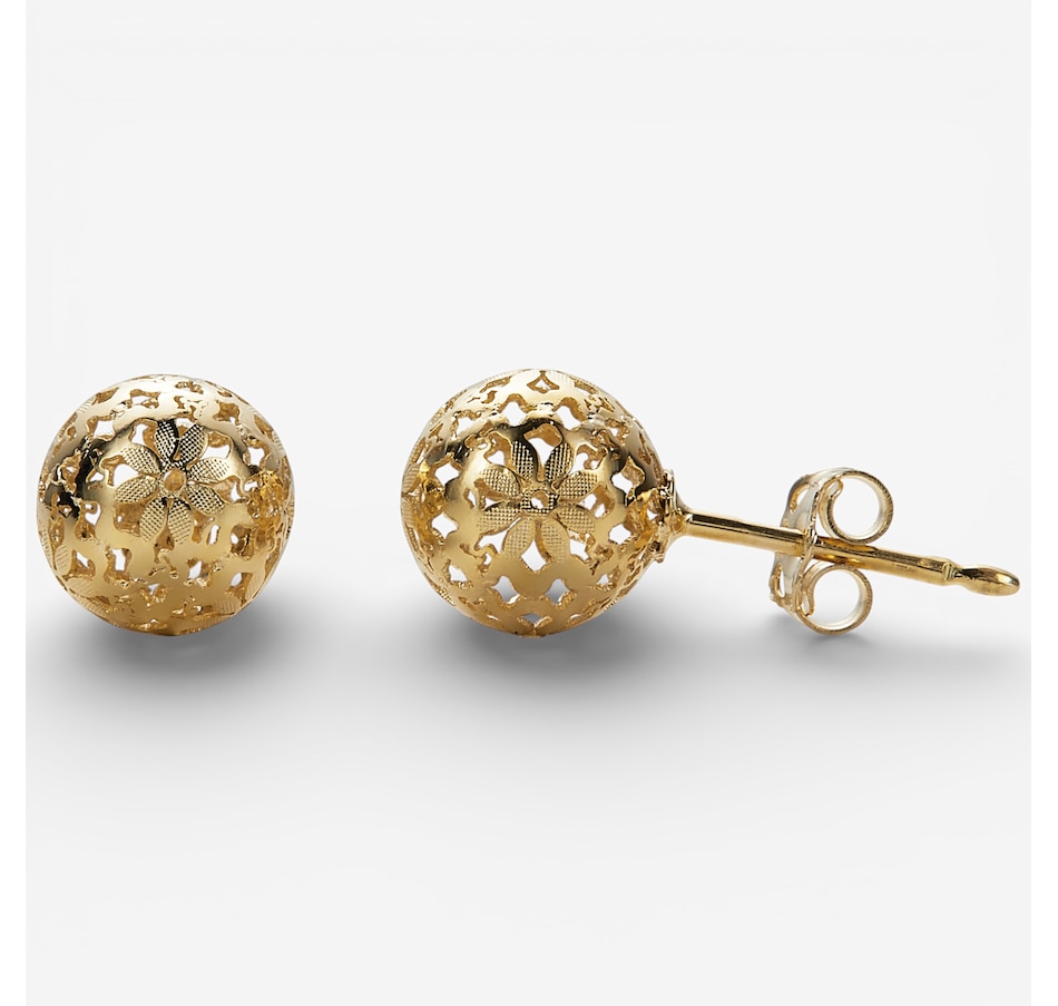 Stefano Oro 14K Yellow Gold Sphere Segreto Ricami Stud Earrings - TSC.ca