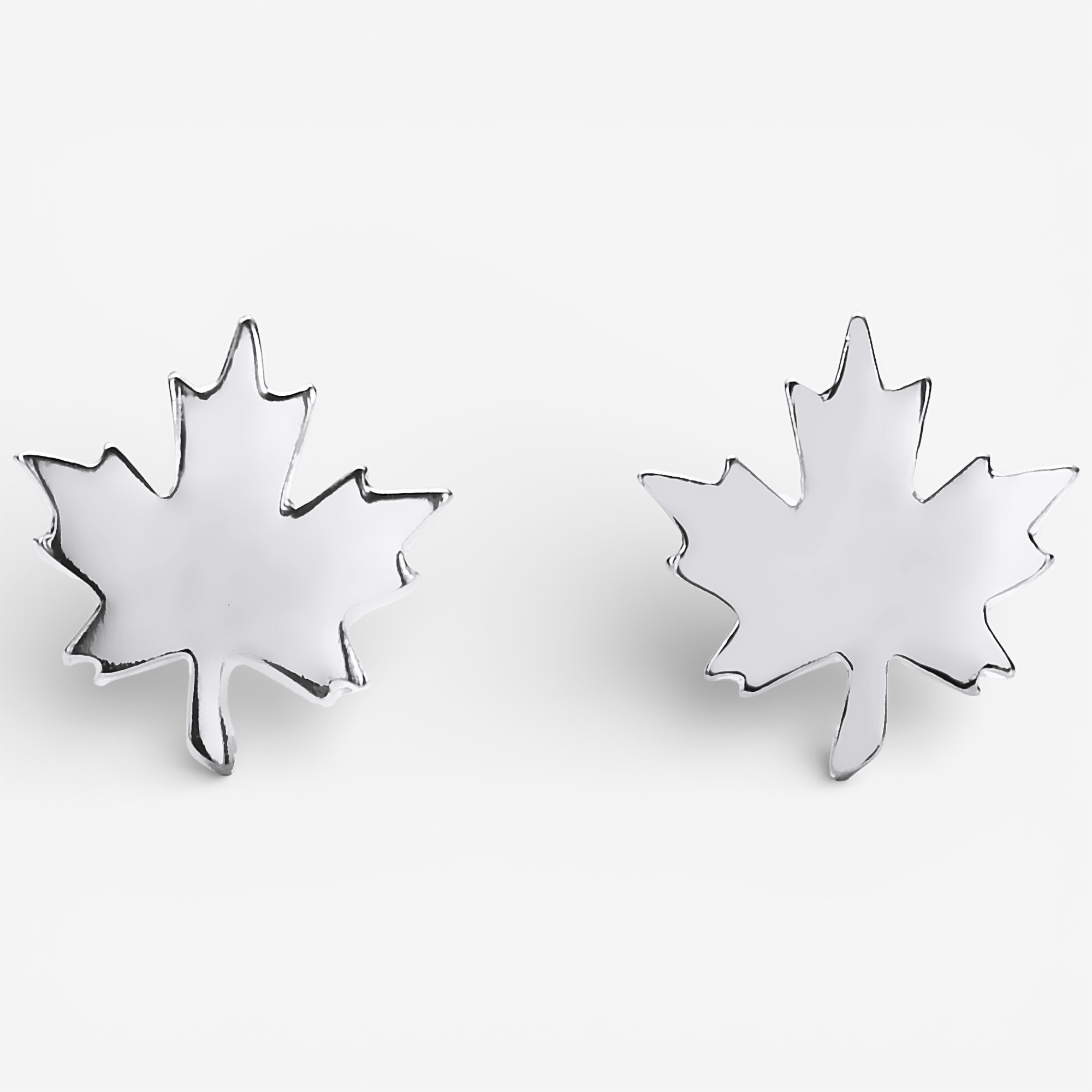 Hillberg & Berk Sterling Silver/14K Team Canada Maple Leaf Stud ...