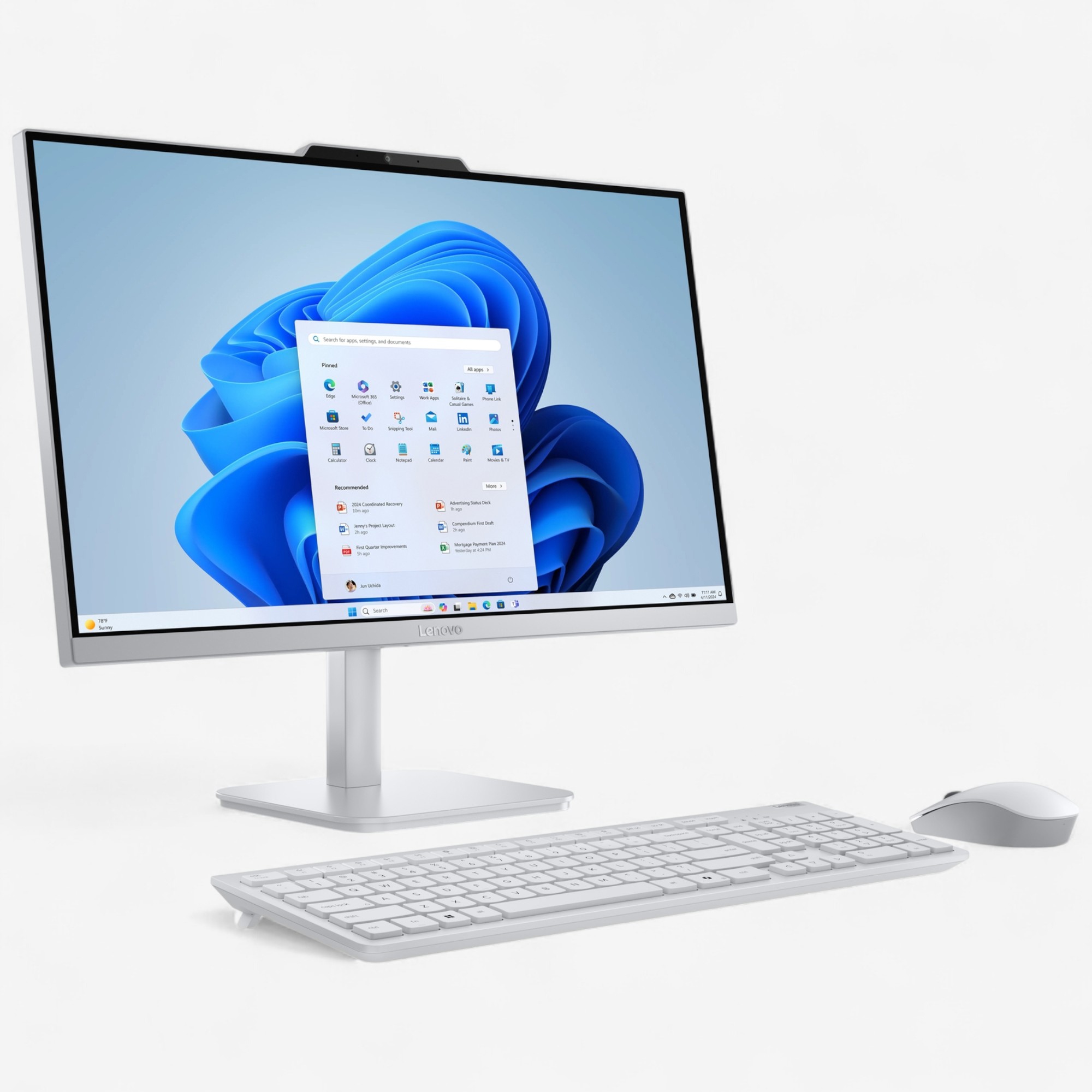 Lenovo 23.8" All-in-One Computer (Intel N100, 8 GB RAM, 512 GB SSD ...