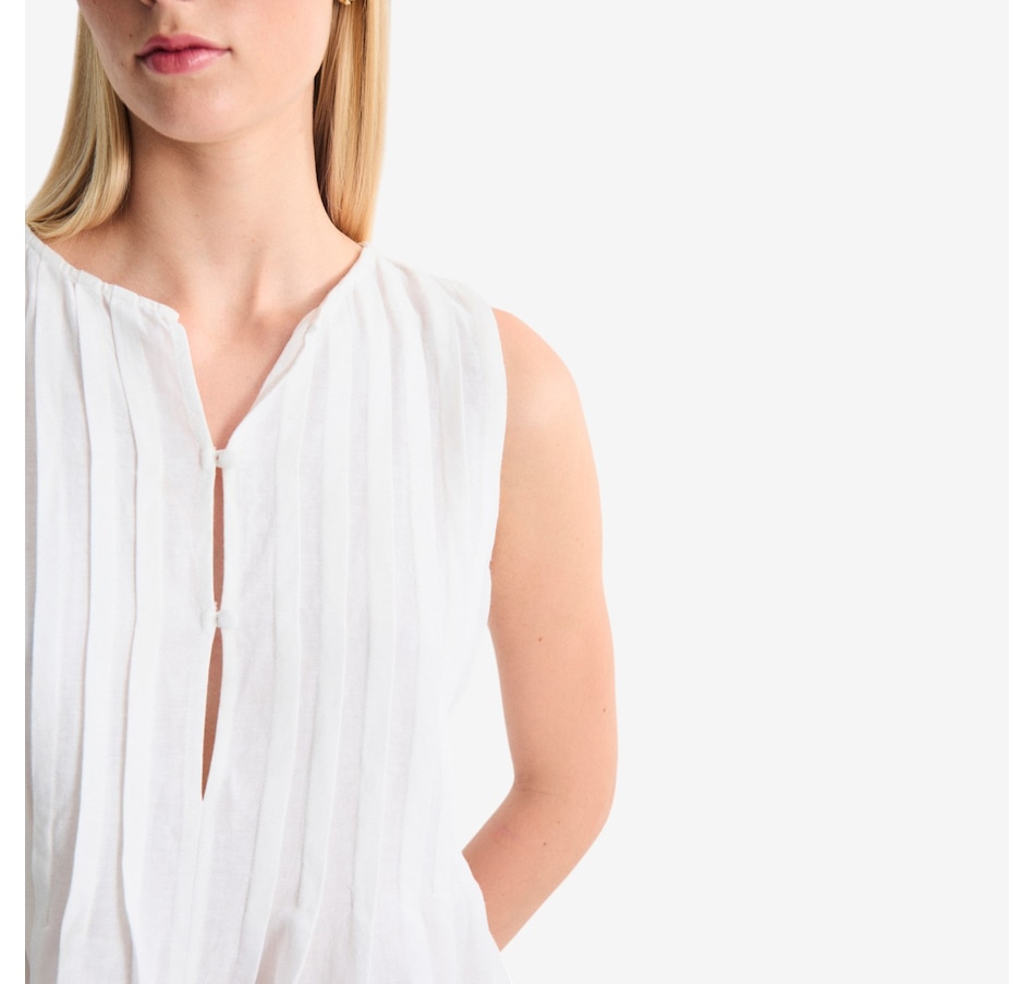 Mus & Bombon Soleil Flared Blouse with Pleats and Button Detail - TSC.ca