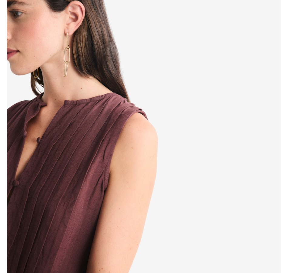 Mus & Bombon Soleil Flared Blouse with Pleats and Button Detail - TSC.ca