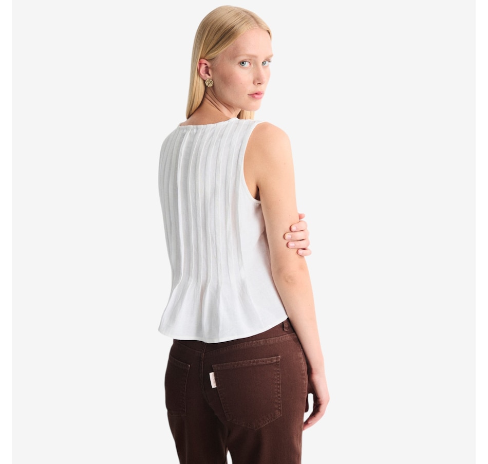 Mus & Bombon Soleil Flared Blouse with Pleats and Button Detail - TSC.ca