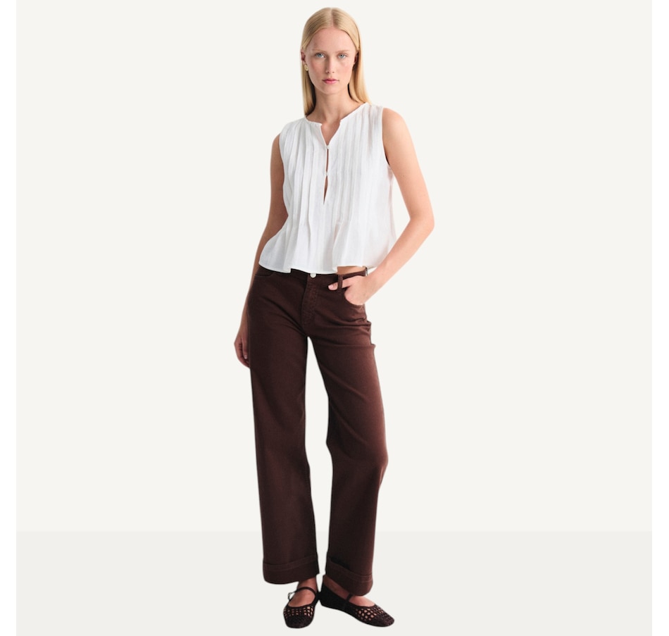 Mus & Bombon Soleil Flared Blouse with Pleats and Button Detail - TSC.ca