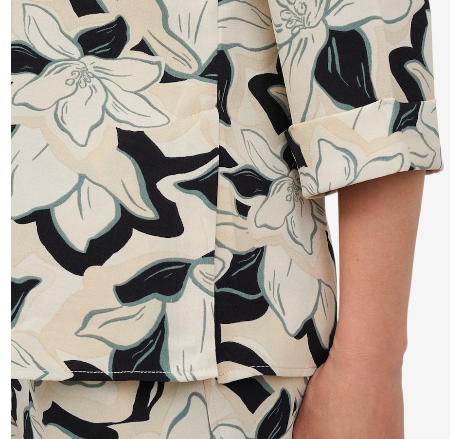 Kim & Co. Crinkle Poplin 3/4 Sleeve Relaxed Top - TSC.ca