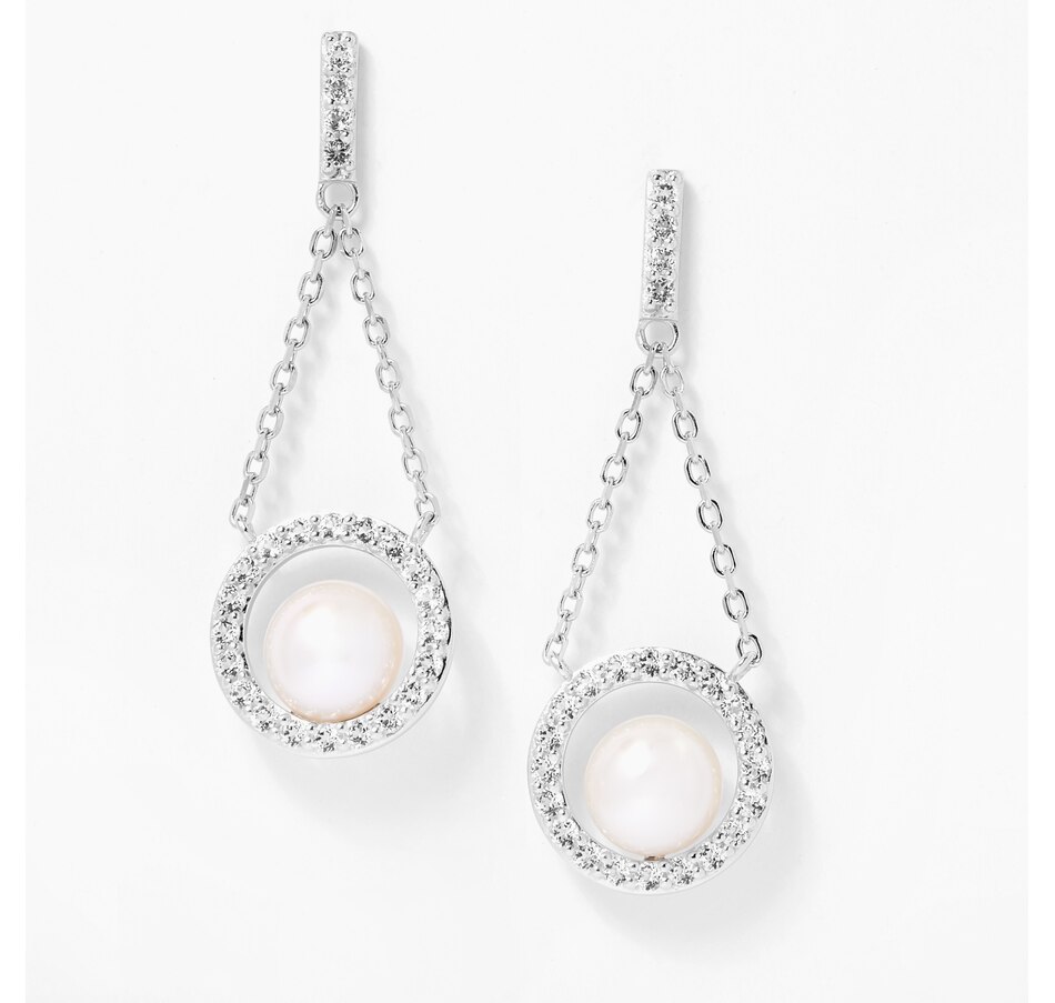 Imperial Pearls Sterling Silver 6.5-7mm Freshwater Pearl & White Topaz ...