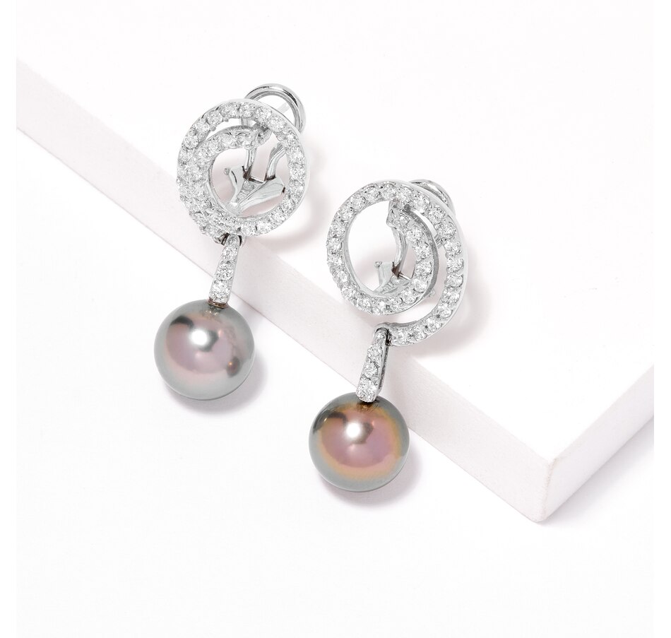 Imperial Pearls 18K White Gold 10-11mm Tahitian Pearl & 1.01ctw Diamond ...