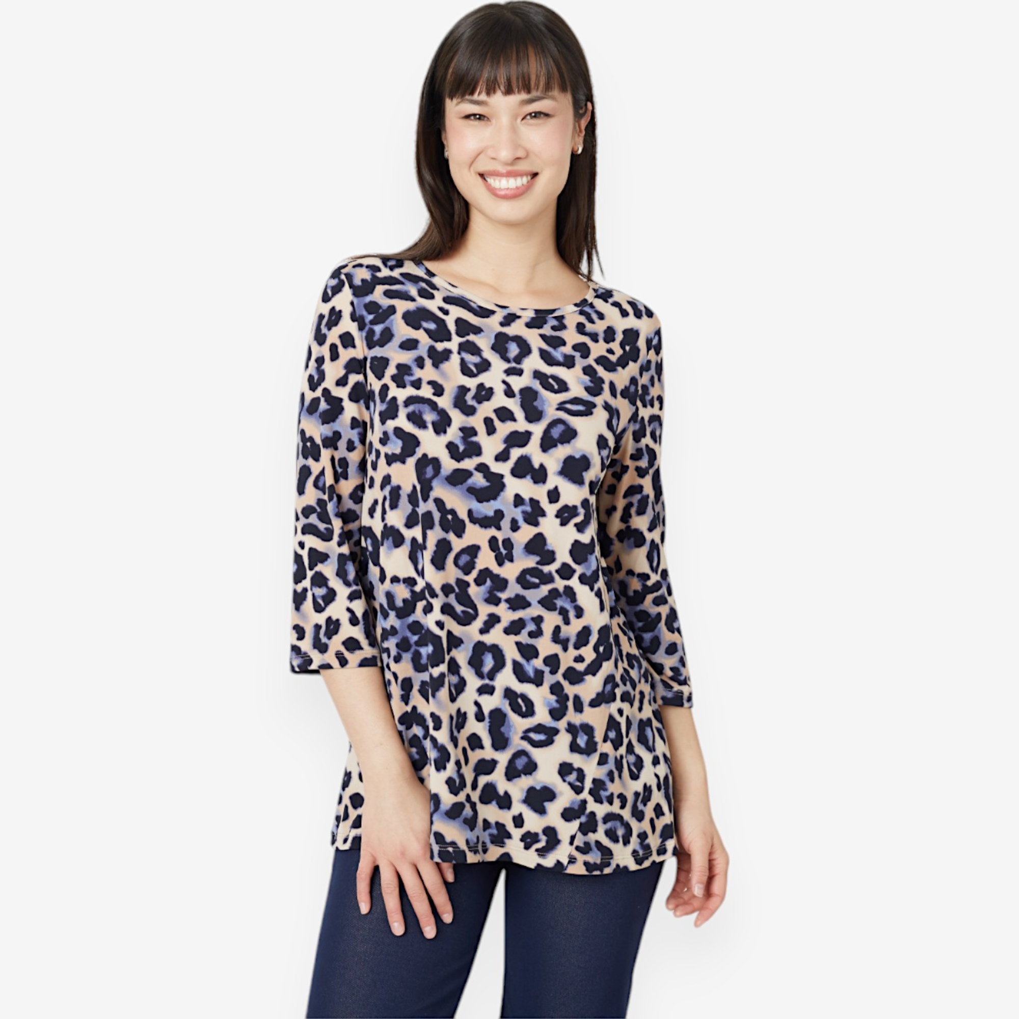 Kim & Co. Printed Brazil Knit 3/4 Sleeve Tunic - TSC.ca