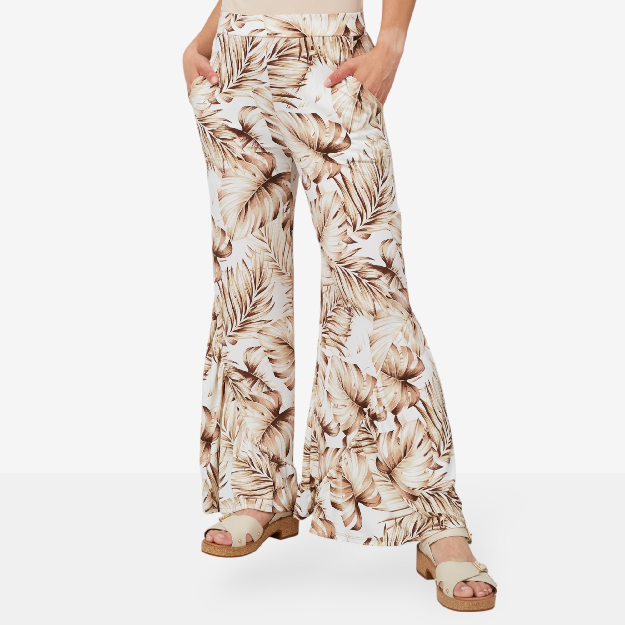 Nina Leonard Angled Flounce Hem Printed Pant - TSC.ca