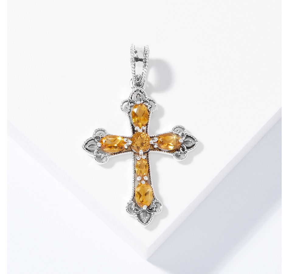 Himalayan Gems Sterling Silver Gemstone Cross Pendant - TSC.ca
