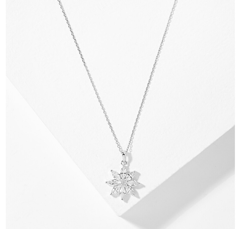 Diamonelle Sterling Silver Diamonelle Daisy Pendant with Chain - TSC.ca