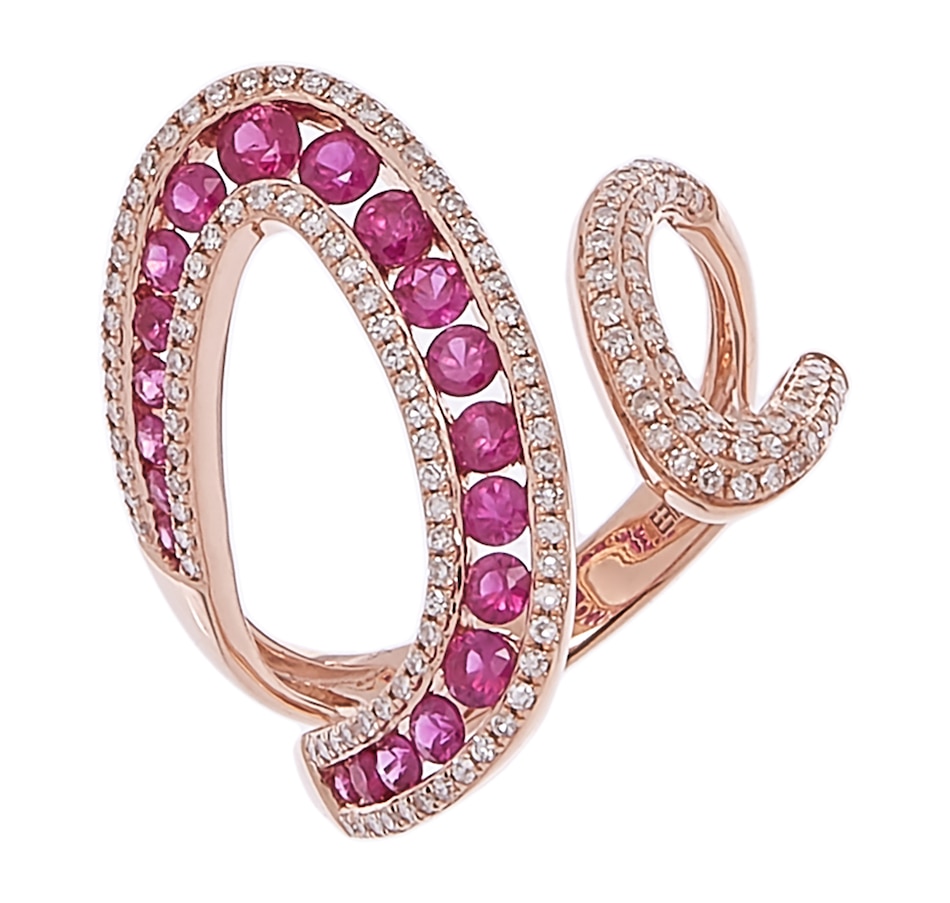 Jewellery - Rings - EFFY Jewellery 14K Rose Gold Diamond and Ruby Cuff ...