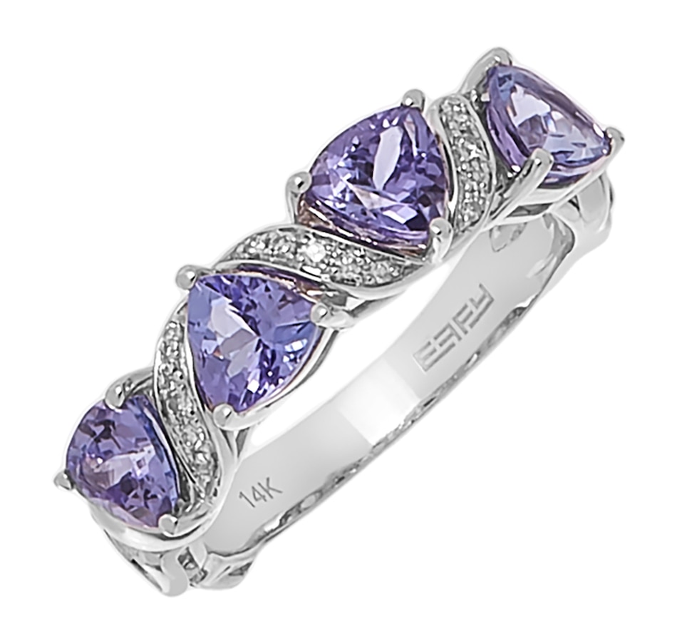 EFFY Jewellery 14K White Gold Diamond and 1.52CTW Trillion Tanzanite ...